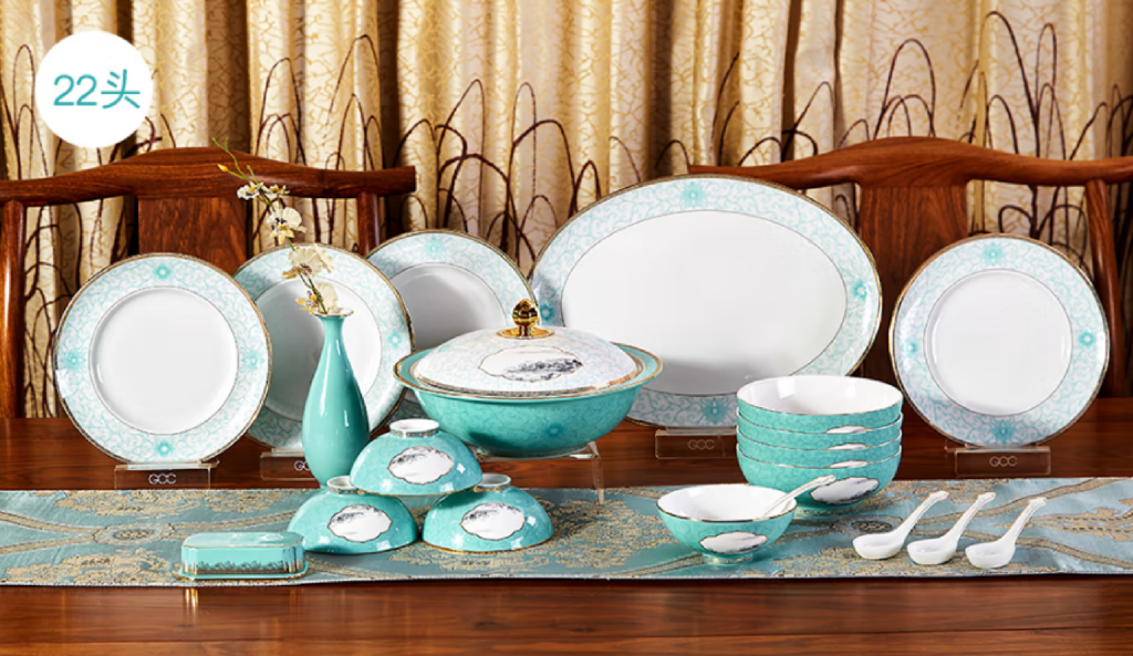 Silk Road 22-Piece Vintage Chinese Style Bone China Dinnerware Set - GC ...
