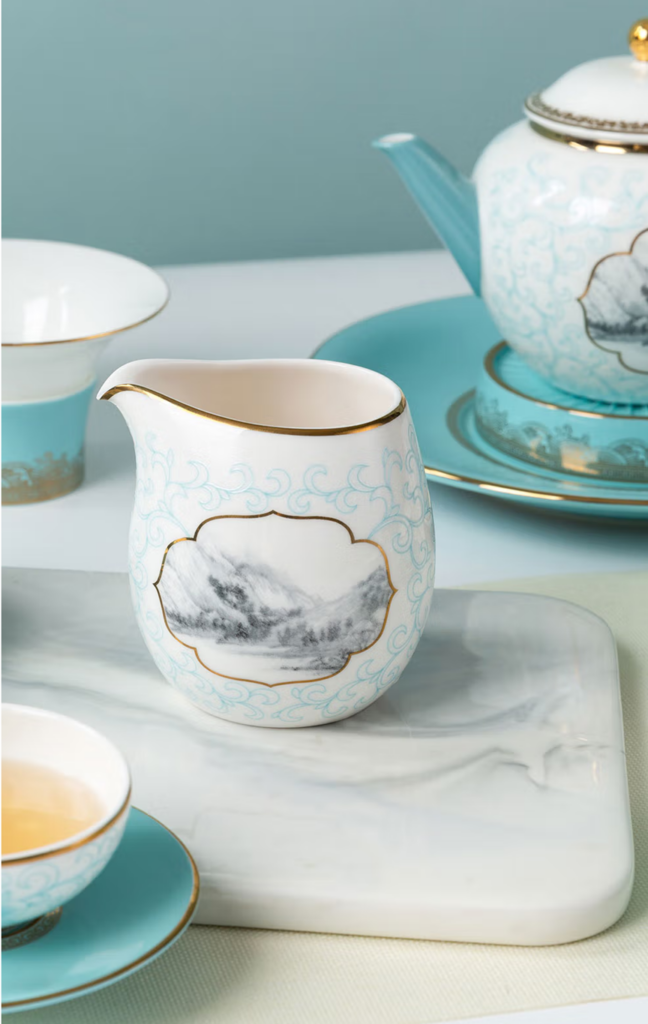 Silk Road Bone China Tea Set 18-Piece Gift Boxed - GC Porcelain